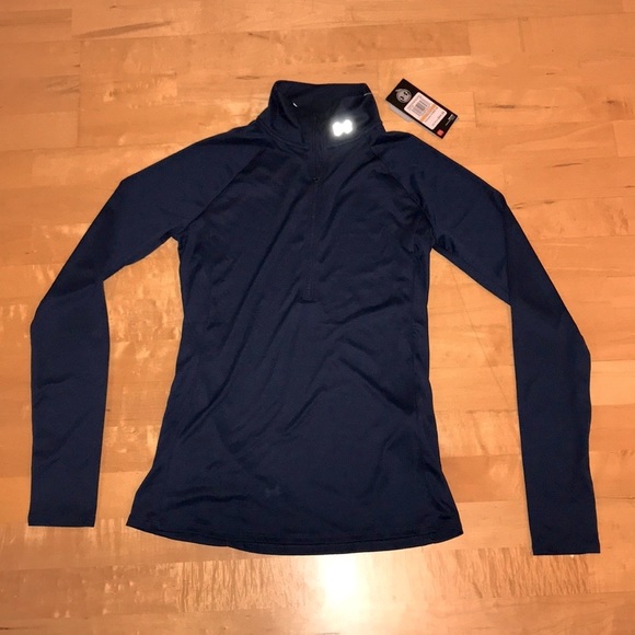 Under Armour | Tops | Nwt Under Armour Top Blue Small Reflective Long ...